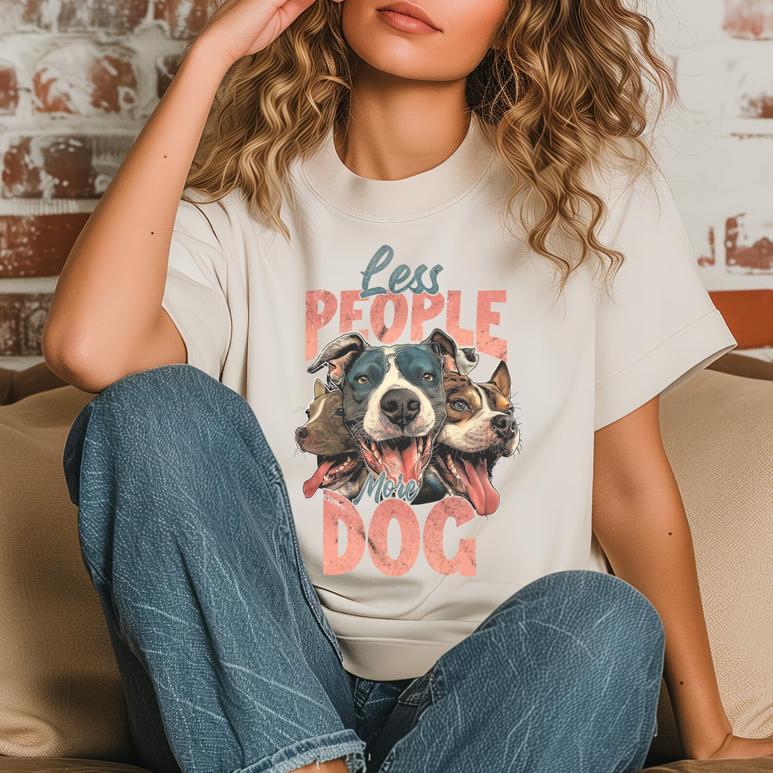 Less People More Dog Vintage Pet T- Shirt, Dog Rescue Shirt, Puppy ...