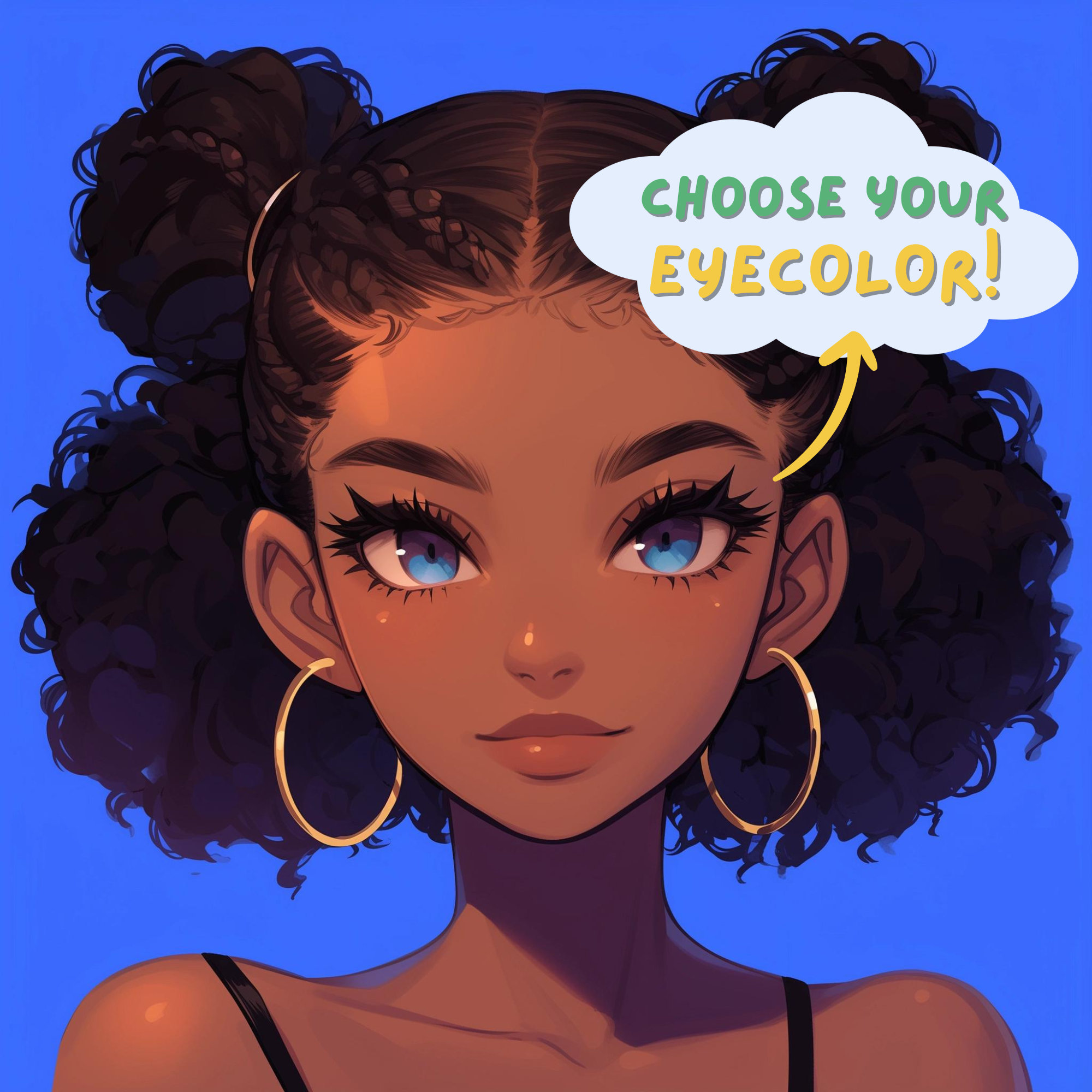 Customized Twitch Icon for Streamer Girl With Dark Skin, Commission ...