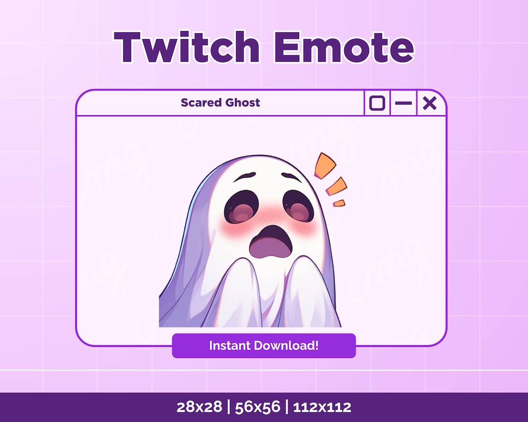 Twitch Emote Scared Ghost Emote Cute Clip Art Ghost Streamer Streaming ...