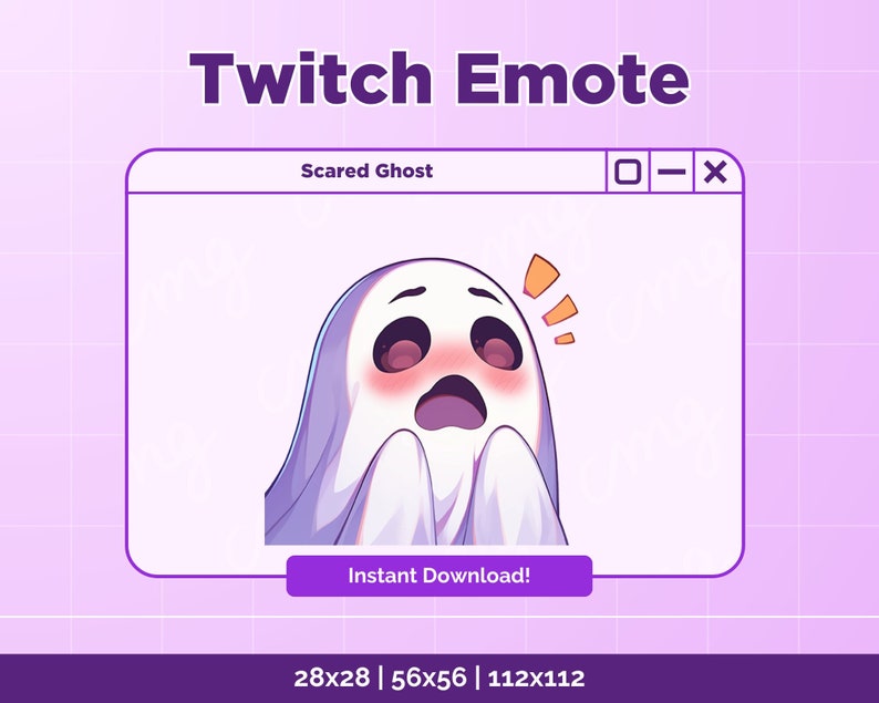Twitch Emote Scared Ghost Emote Cute Clip Art Ghost Streamer Streaming ...