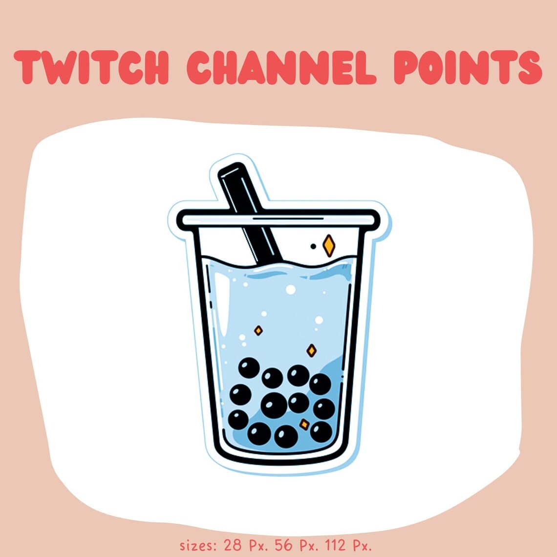 Emote Boba Bubble Milk Tea Channel Point Icon for Twitch Streamers ...