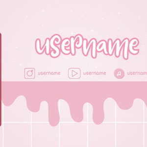 Pink Twitch Banner Strawberry Milk Themed Twitch Overlay Berry Profile ...