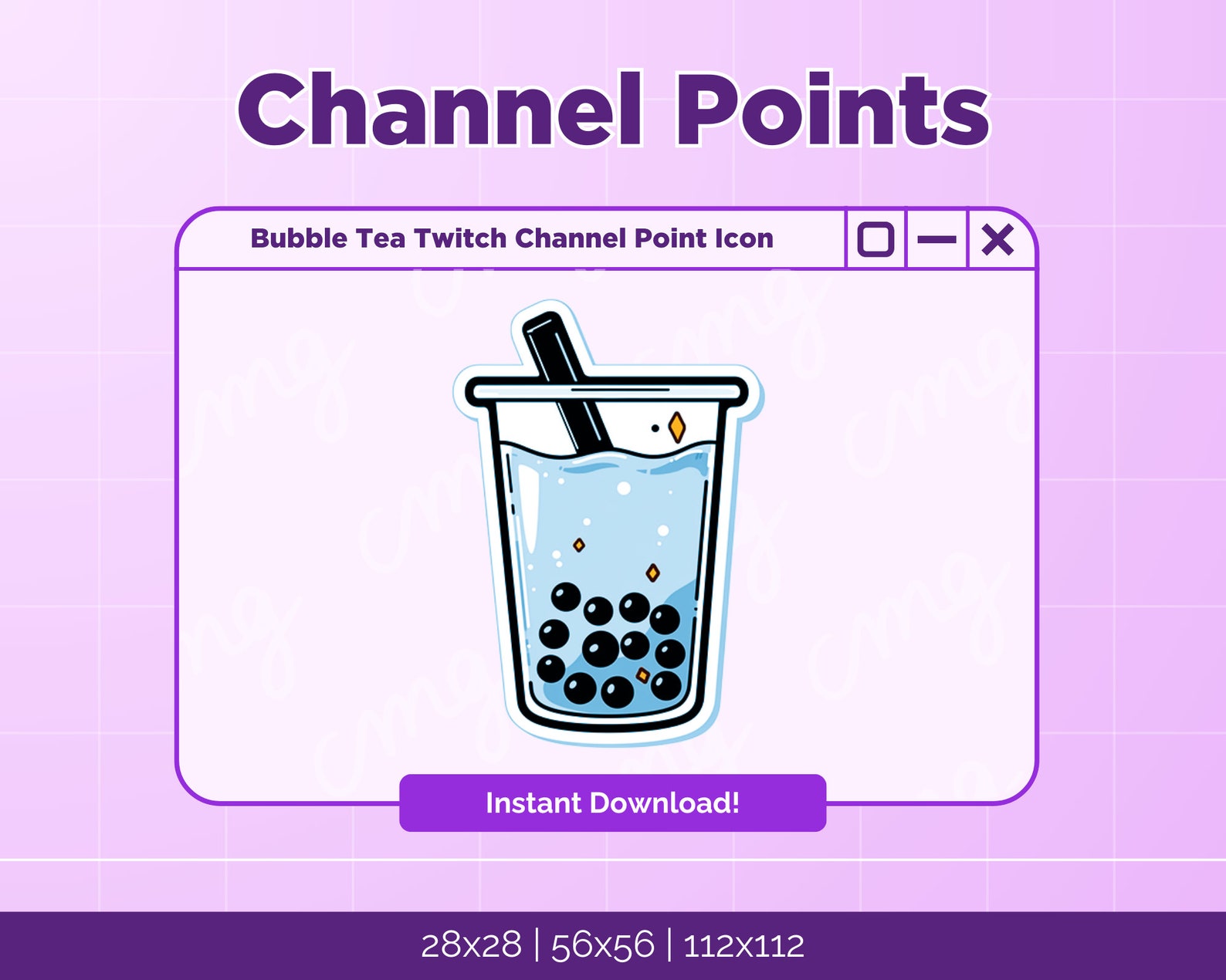 Emote Boba Bubble Milk Tea Channel Point Icon for Twitch Streamers ...