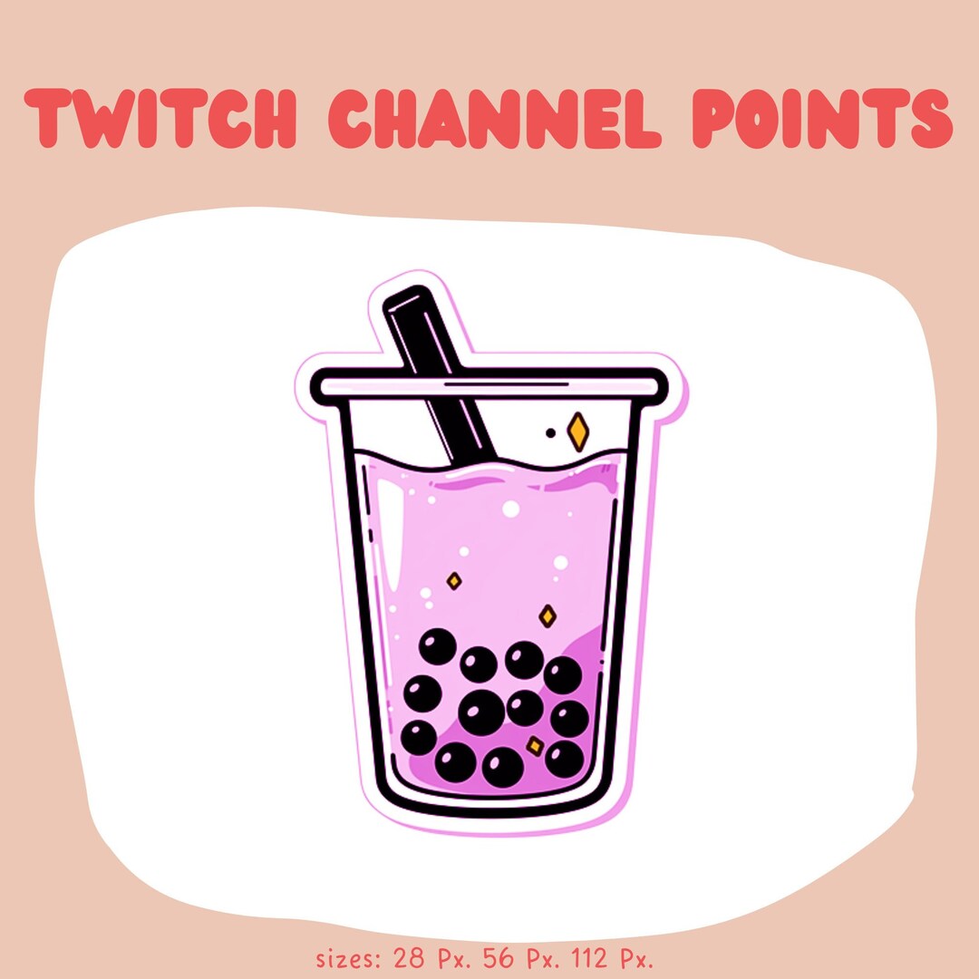Emote Boba Bubble Milk Tea Channel Point Icon for Twitch Streamers ...
