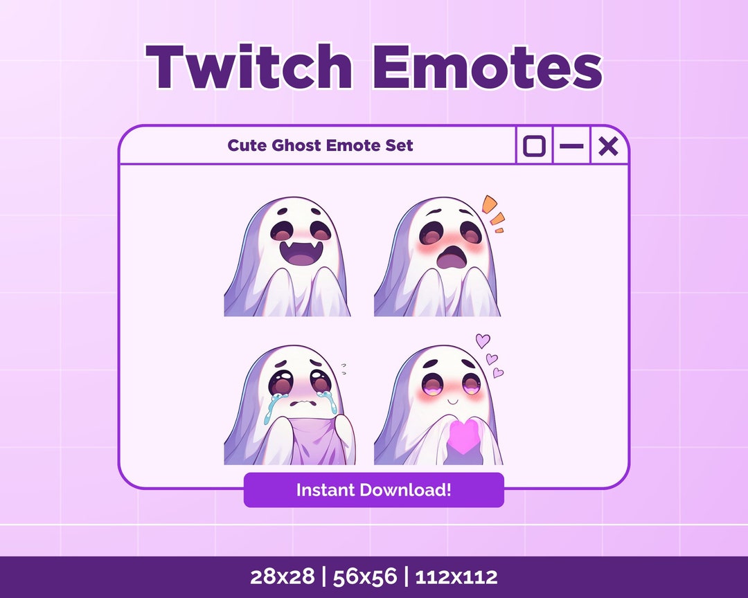 Twitch Emote Cute Ghost Set Emote Cute Clip Art Ghost Streamer ...