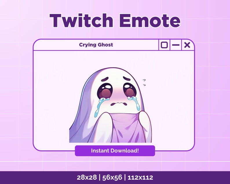 Twitch Emote Crying Ghost Emote Cute Clip Art Ghost Streamer Streaming ...