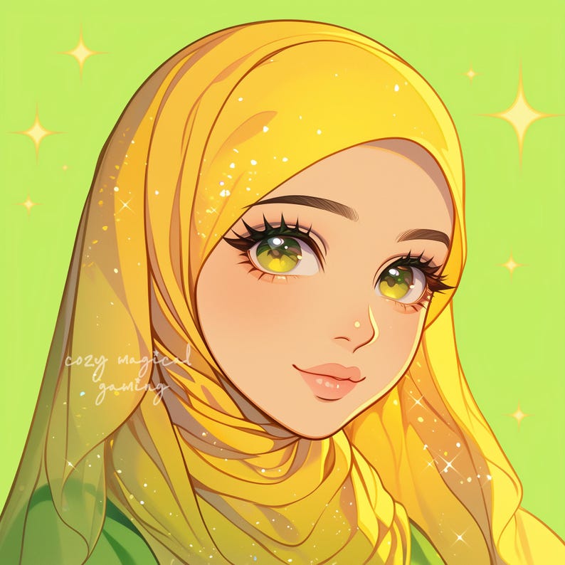 Twitch Icon Hijab Streamer Art, Twitch Profile Pic, Streaming, No ...