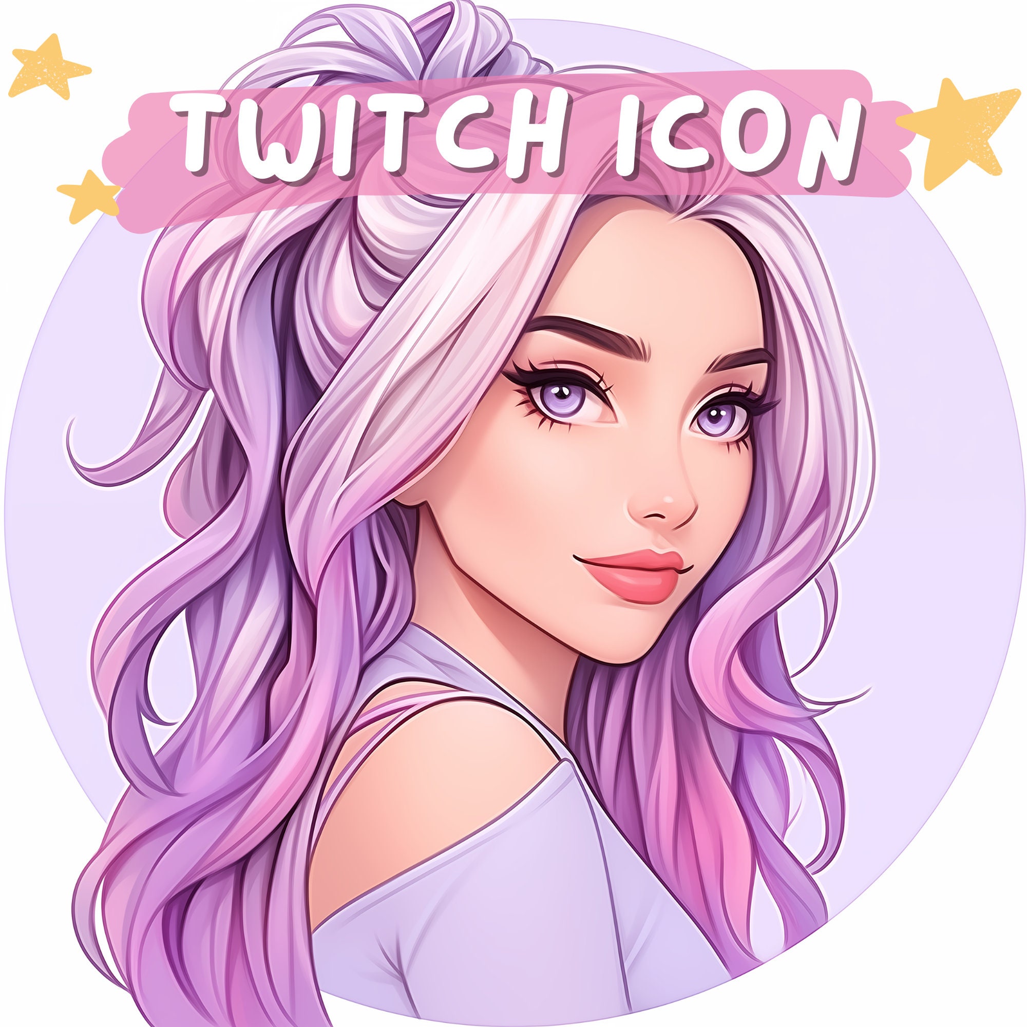 Purple Twitch Icon for Streamer Art Twitch Profile Pic for Streaming ...