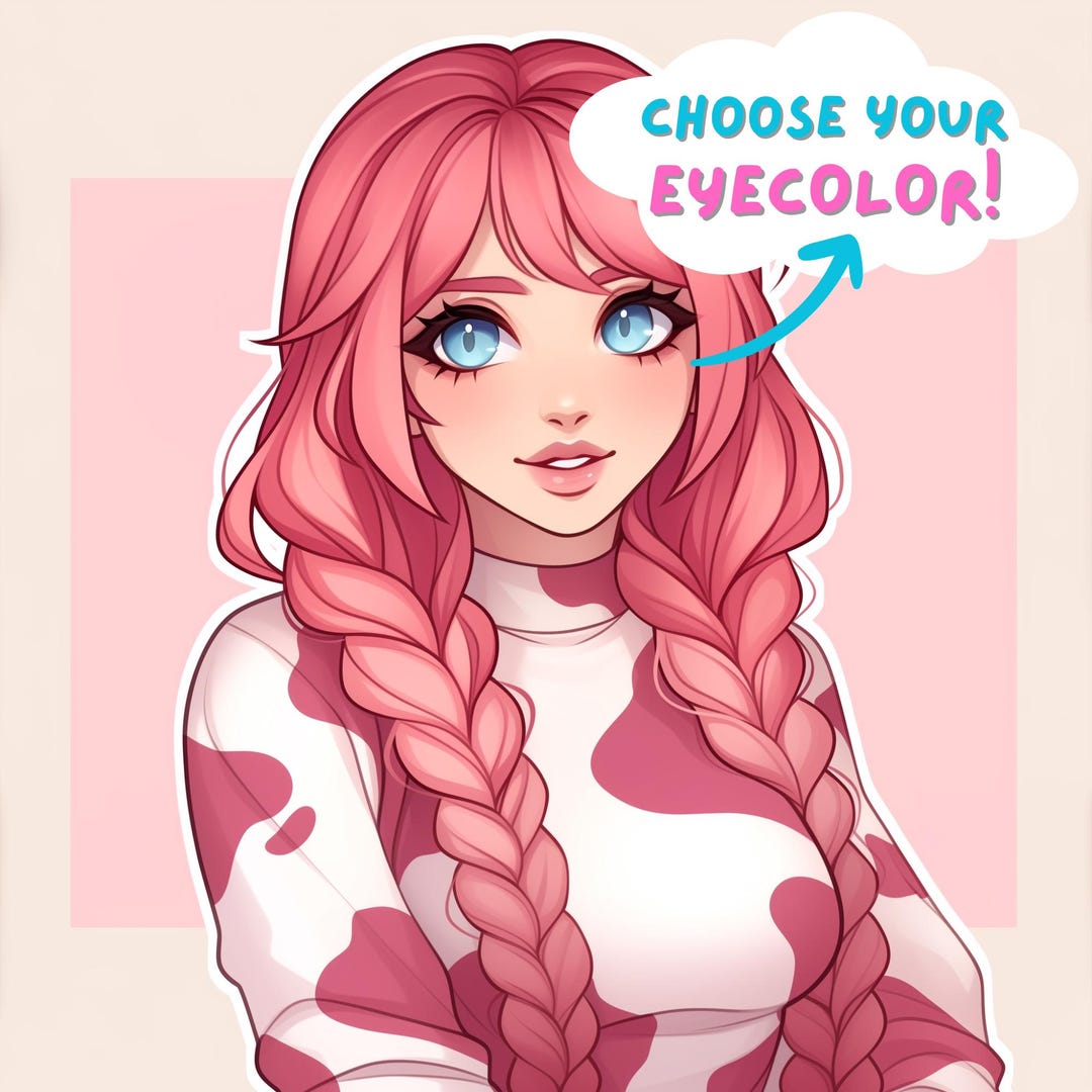 Customized Cute Cow Girl Twitch Icon, Commission, Streamer Art, Profile ...