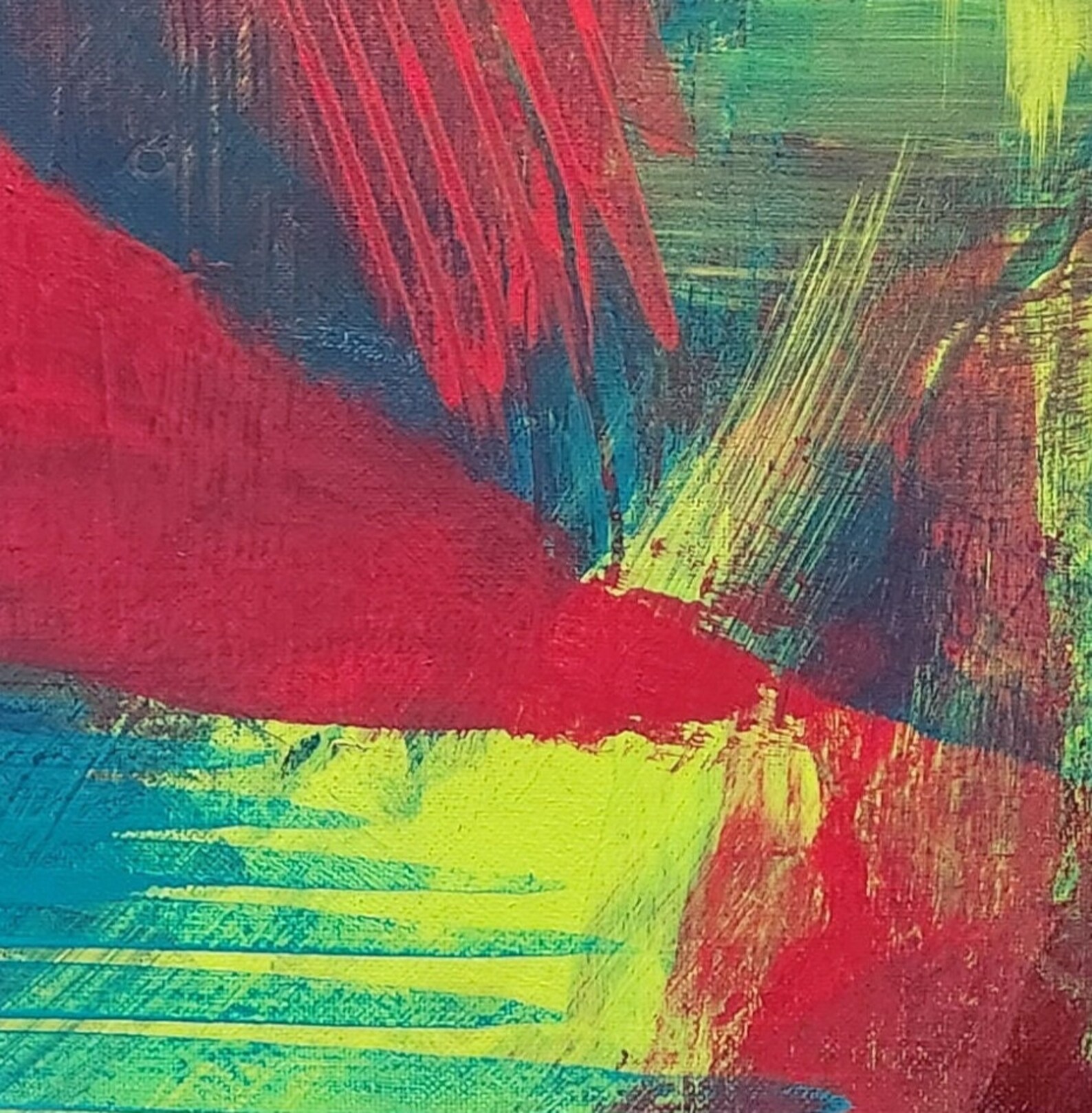 The Red Triangle | Original Abstract Art, One of a Kind Artwork, 90s ...