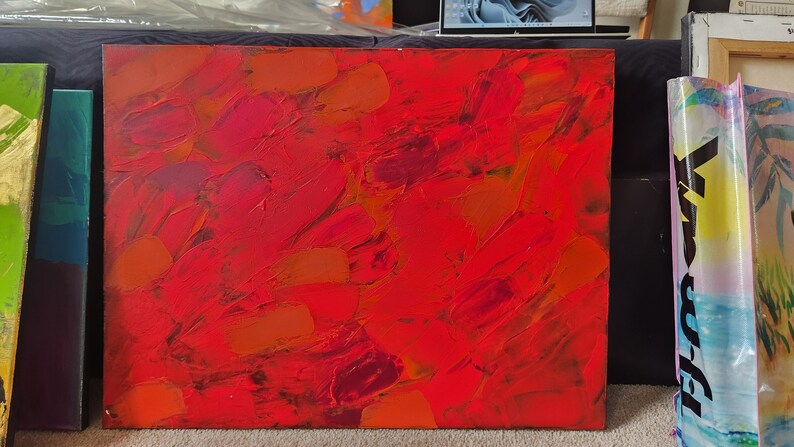 Flames of Love | Original Abstract Art, Hot Contemporary Red Orange ...