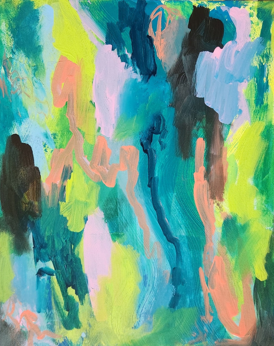 A Squiggle, Perhaps | Original Abstract Art, Fun Contemporary Acrylic ...