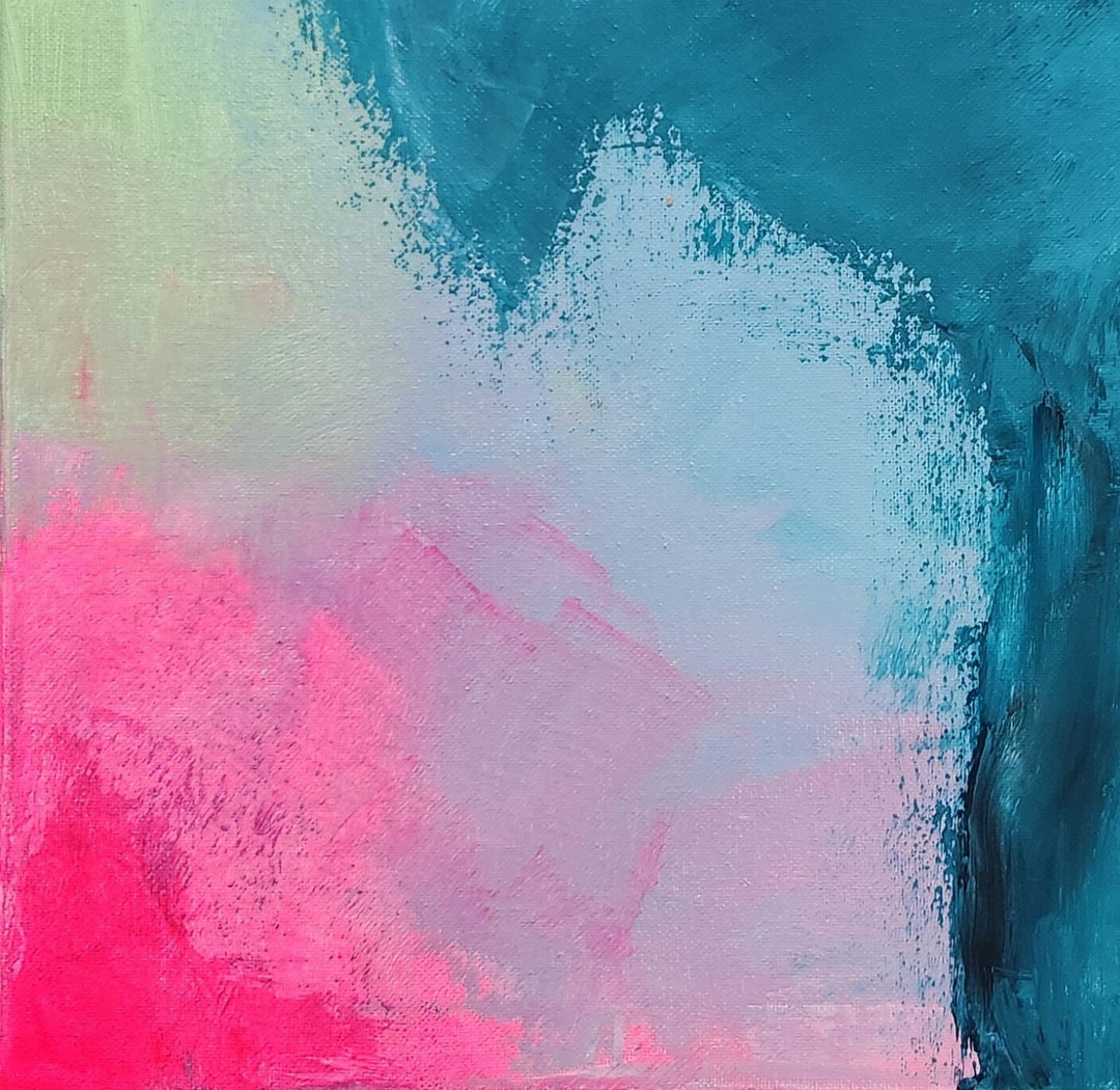 Neon Pastels | Original Abstract Art, Unique 90s Fun Vibe Acrylic ...