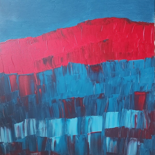 Flames of Love Original Abstract Art, Hot Contemporary Red Orange Fire ...