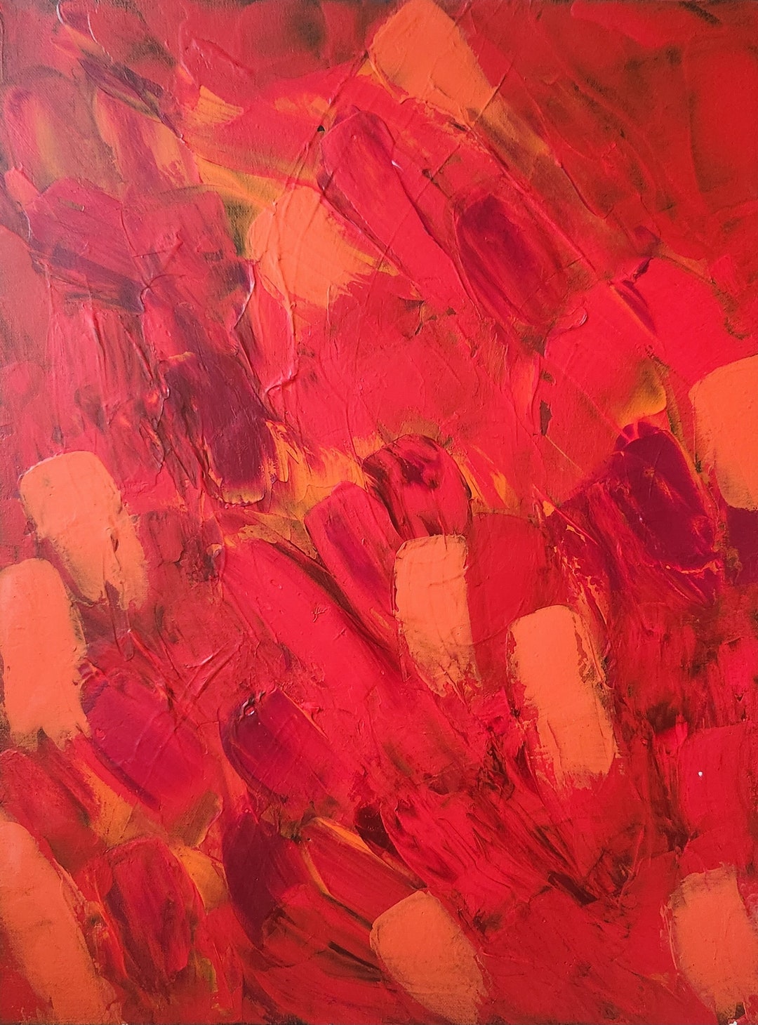 Flames of Love | Original Abstract Art, Hot Contemporary Red Orange ...