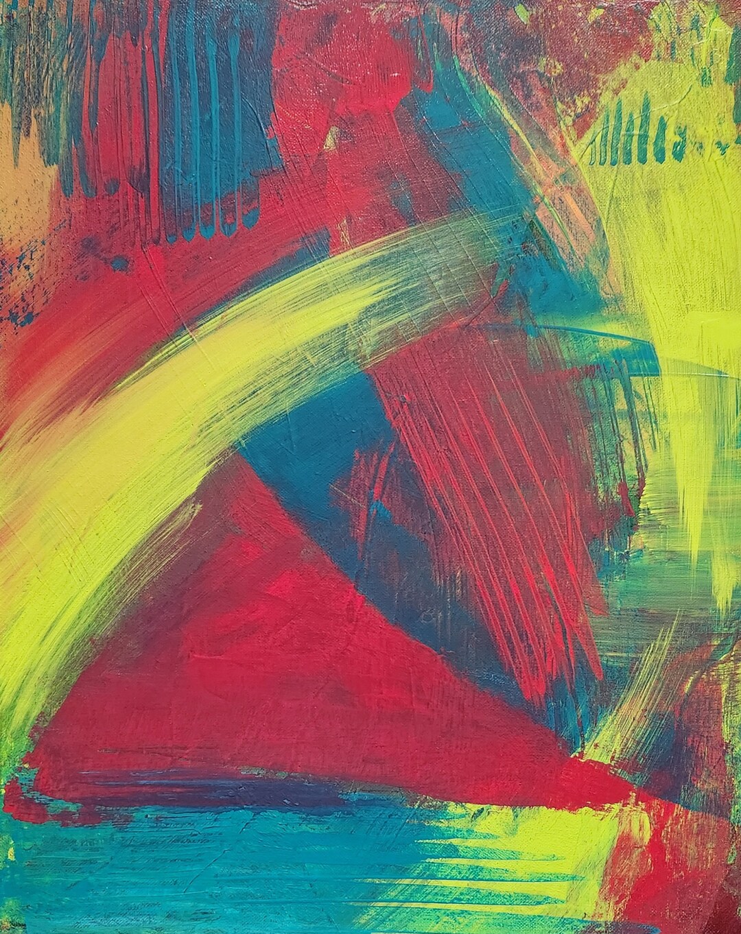 The Red Triangle | Original Abstract Art, One of a Kind Artwork, 90s ...