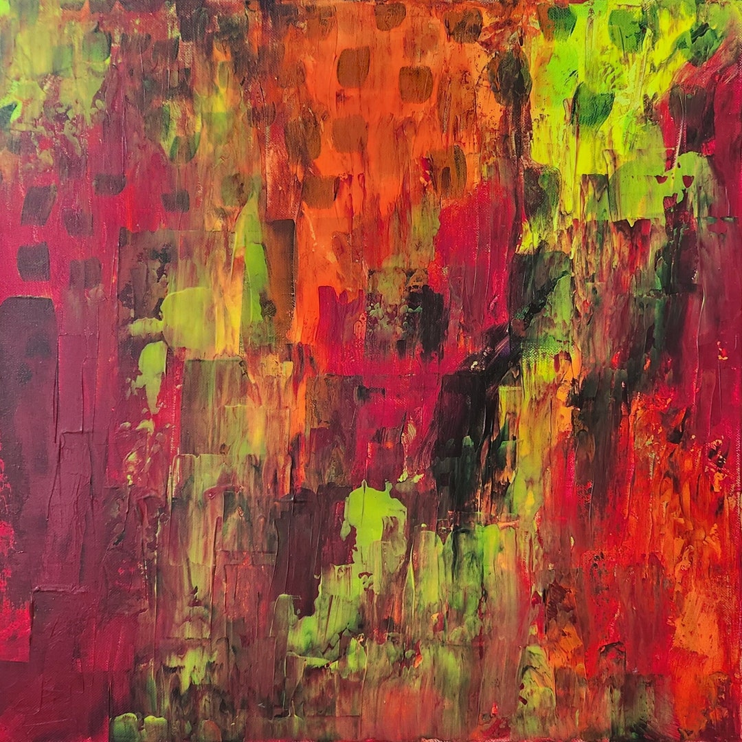 Strawberry Acid | Original Abstract Art, One of a Kind Artwork, Trippy ...