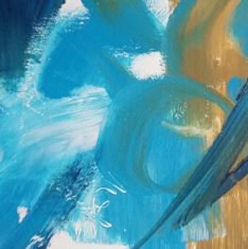 In Her Direction | Original Abstract Art, Cool Contemporary Blue Gold ...