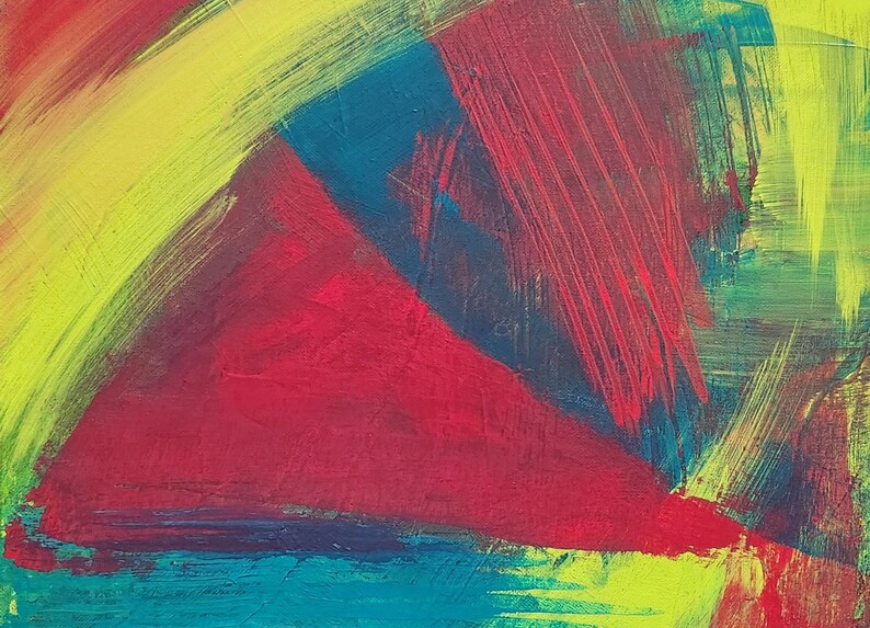 The Red Triangle | Original Abstract Art, One of a Kind Artwork, 90s ...