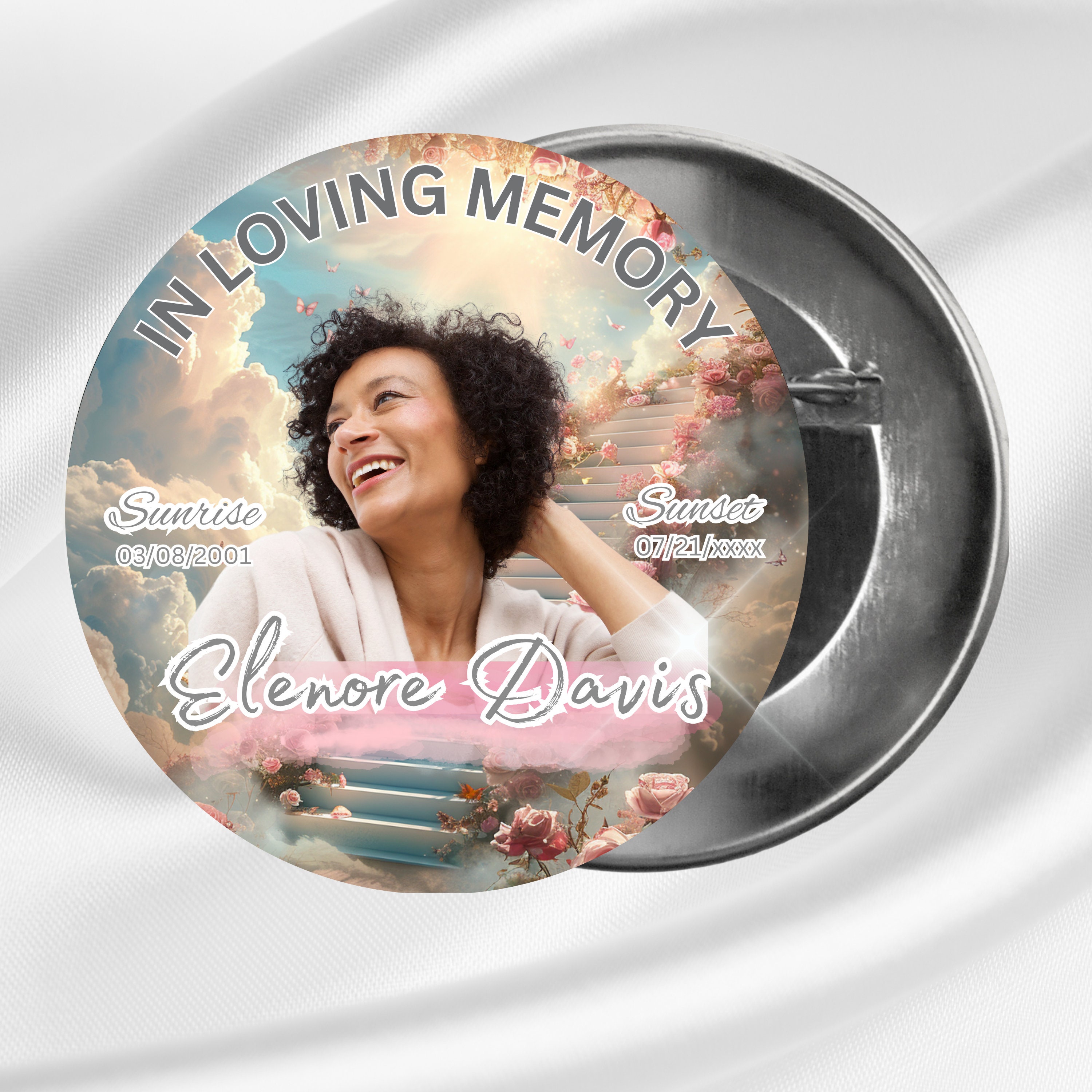 In Loving Memory Memorial Background Memorial Button Funeral Program ...