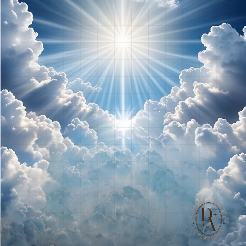Blue Heaven Cloud, in Loving Memory Template, Memorial Background ...