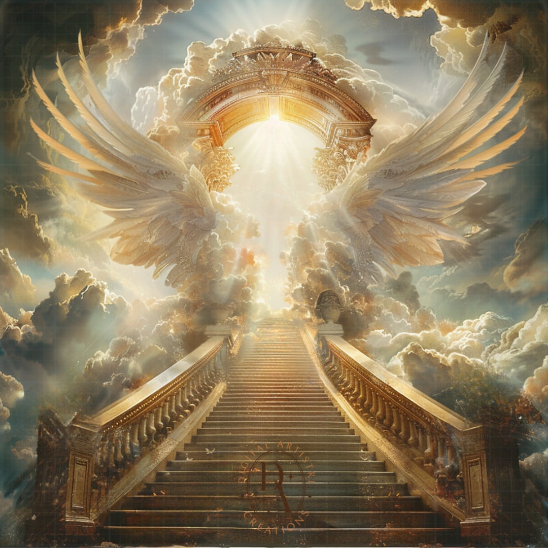 Rest in Peace Gold Stairway Design in Loving Memory Template Memorial ...