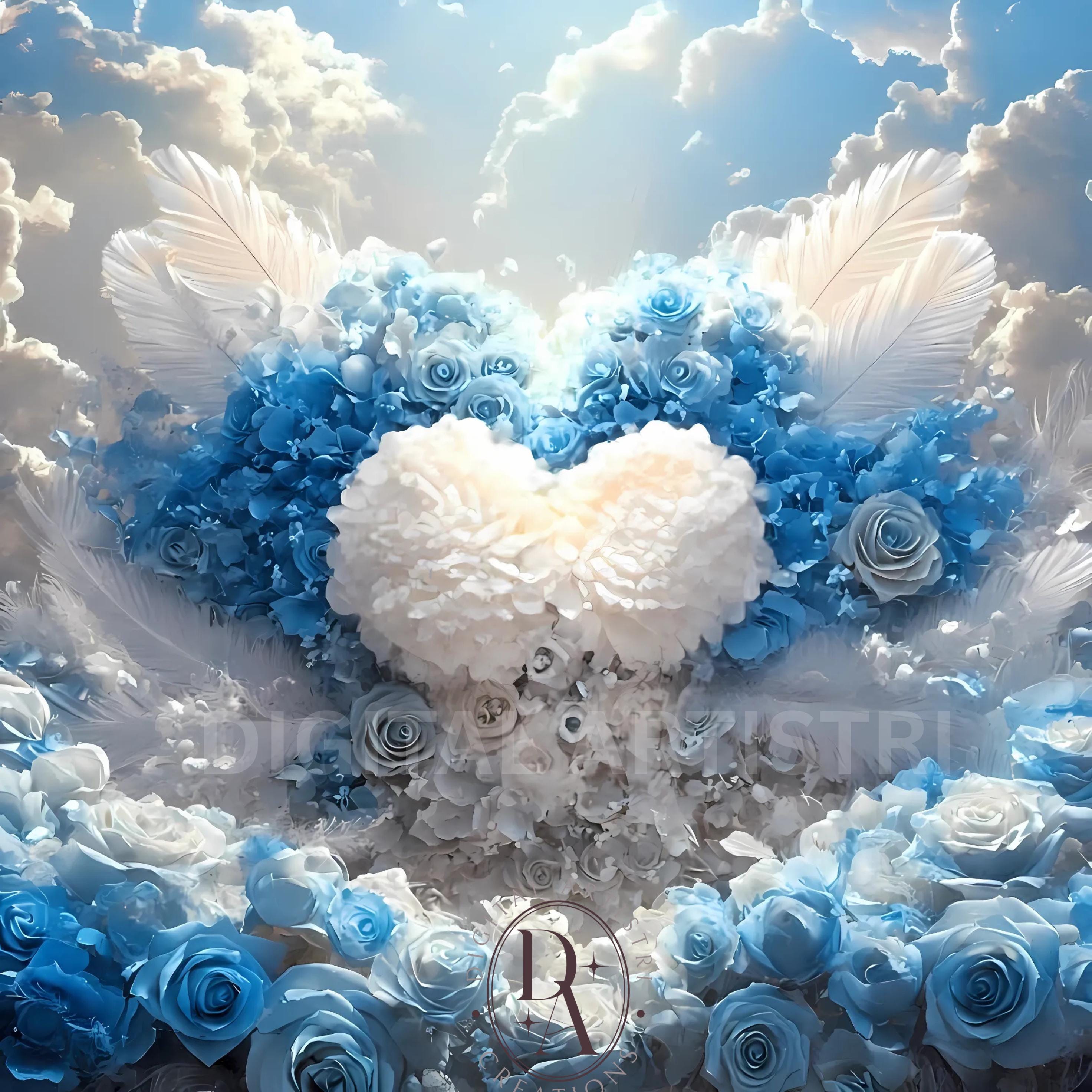 Blue Floral Memorial Background, Forever in Our Hearts, Funeral Program ...