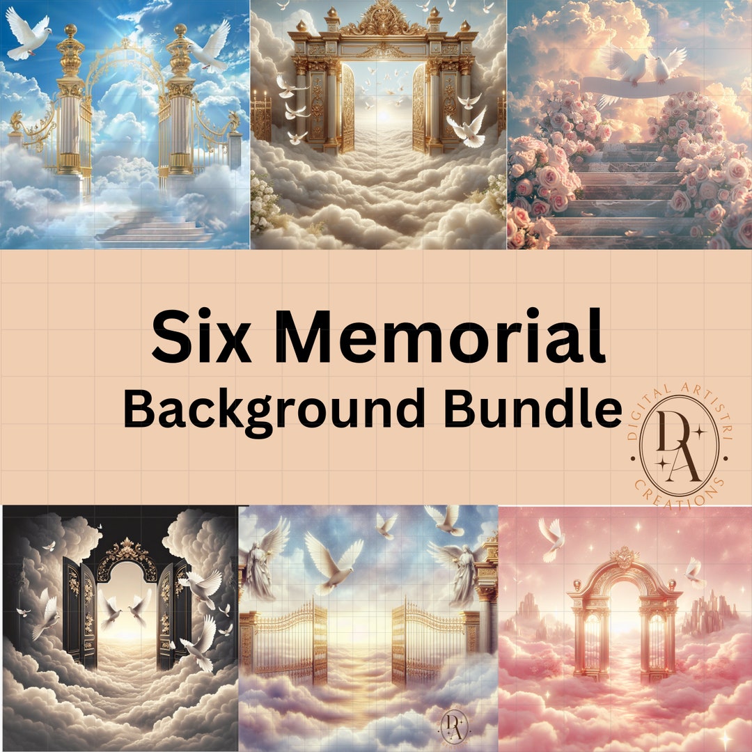 Memorial Background Bundle, in Loving Memory Template, Memorial Button ...