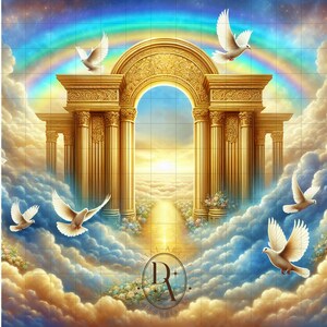 In Loving Memory, Memorial Themed Background, Memorial Button, Rainbow ...