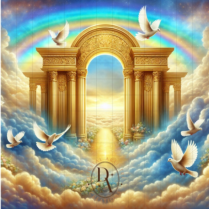 In Loving Memory, Memorial Themed Background, Memorial Button, Rainbow ...