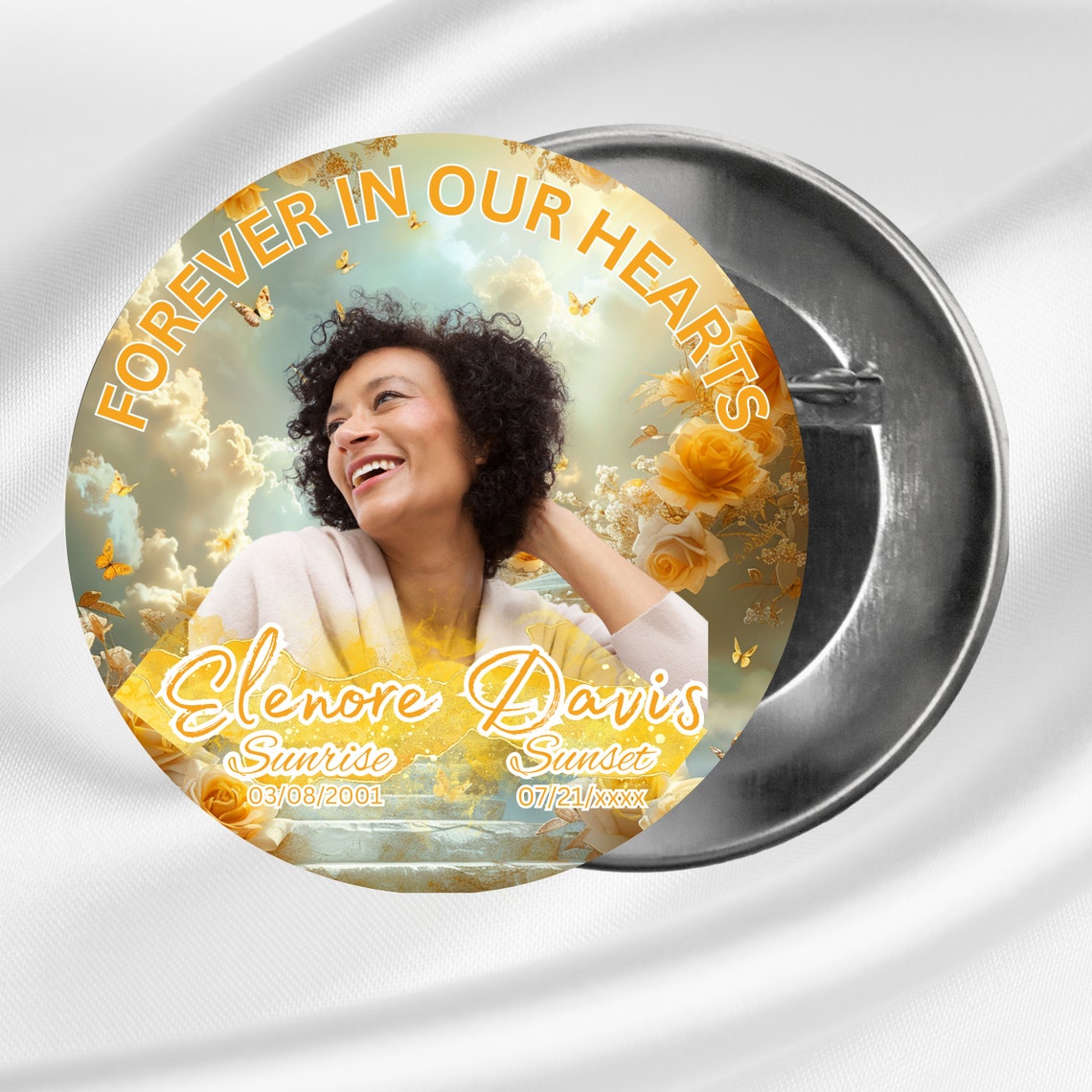 In Loving Memory Memorial Background Memorial Button Funeral Program ...