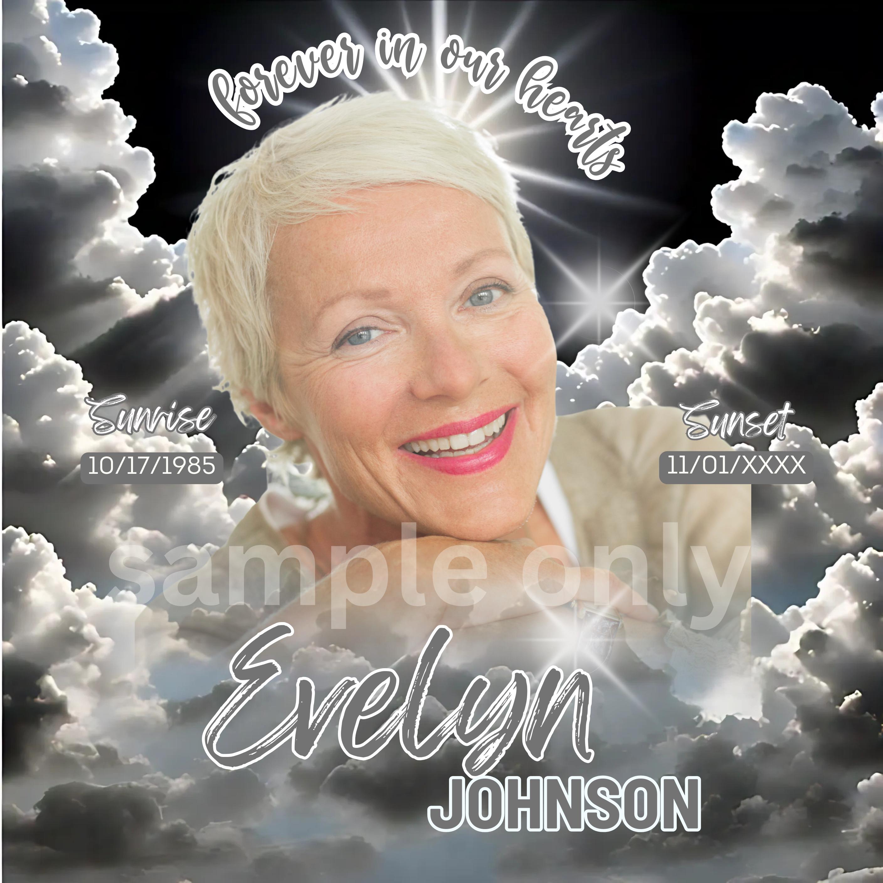 Gray Heaven Cloud, in Loving Memory Template, Memorial Background ...
