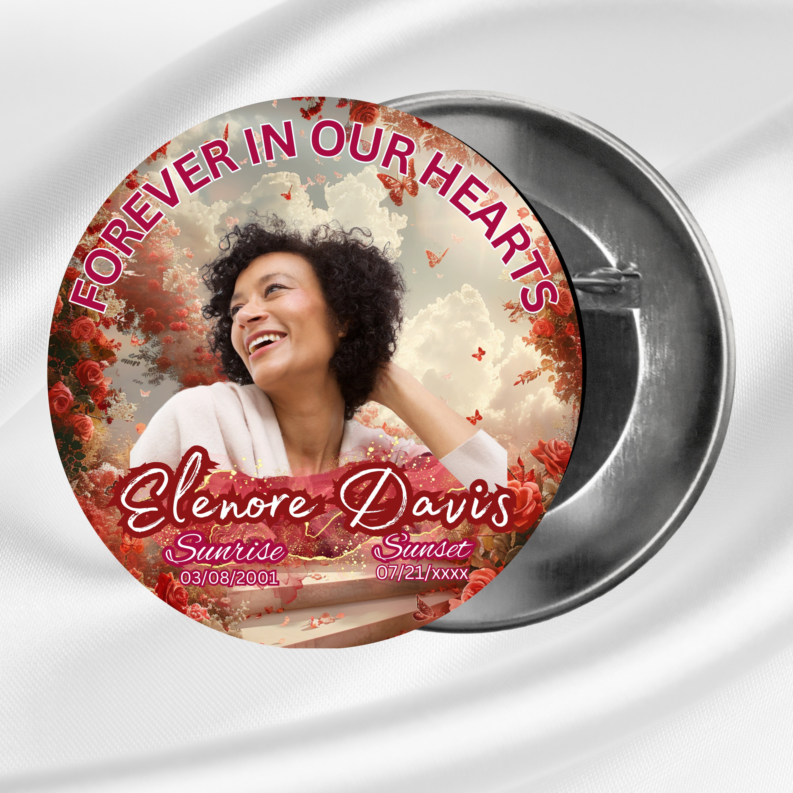 In Loving Memory Memorial Background Memorial Button Funeral Program ...