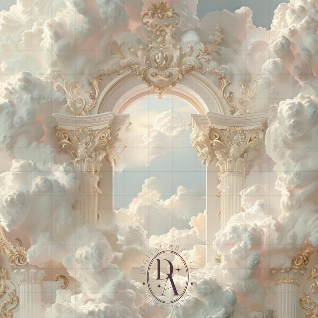 Gold Heaven Gates in Loving Memory Template Memorial Button Pin ...