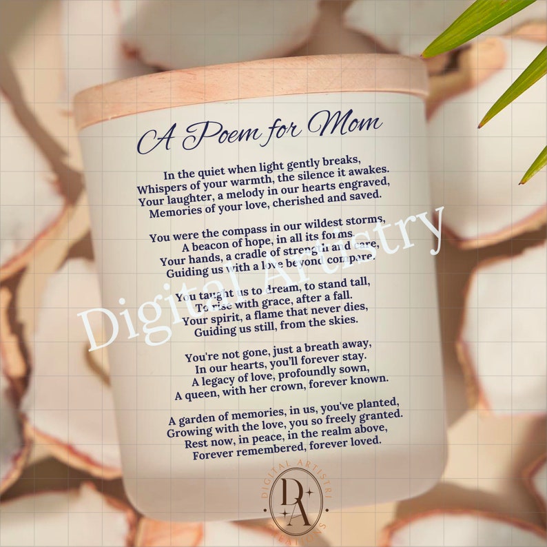 Poem for a Funeral Service, Png, Pdf, Instant Download, File for ...