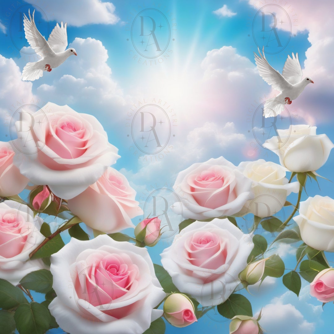 Pink Heaven Floral, in Loving Memory, Memorial Background, Memorial ...