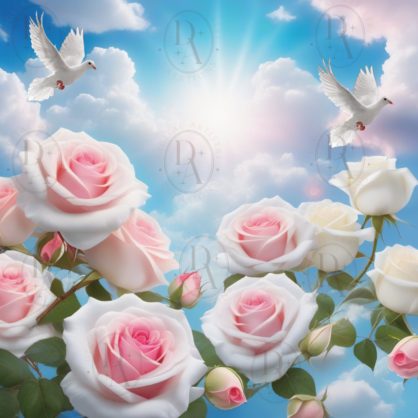 Pink Heaven Floral, in Loving Memory, Memorial Background, Memorial ...