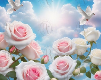 Pink Heaven Floral, in Loving Memory, Memorial Background, Memorial ...