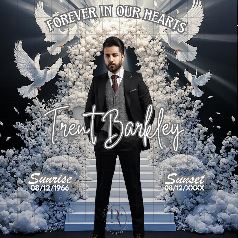 Black Design, in Loving Memory, Memorial Button, Funeral Program, Save ...