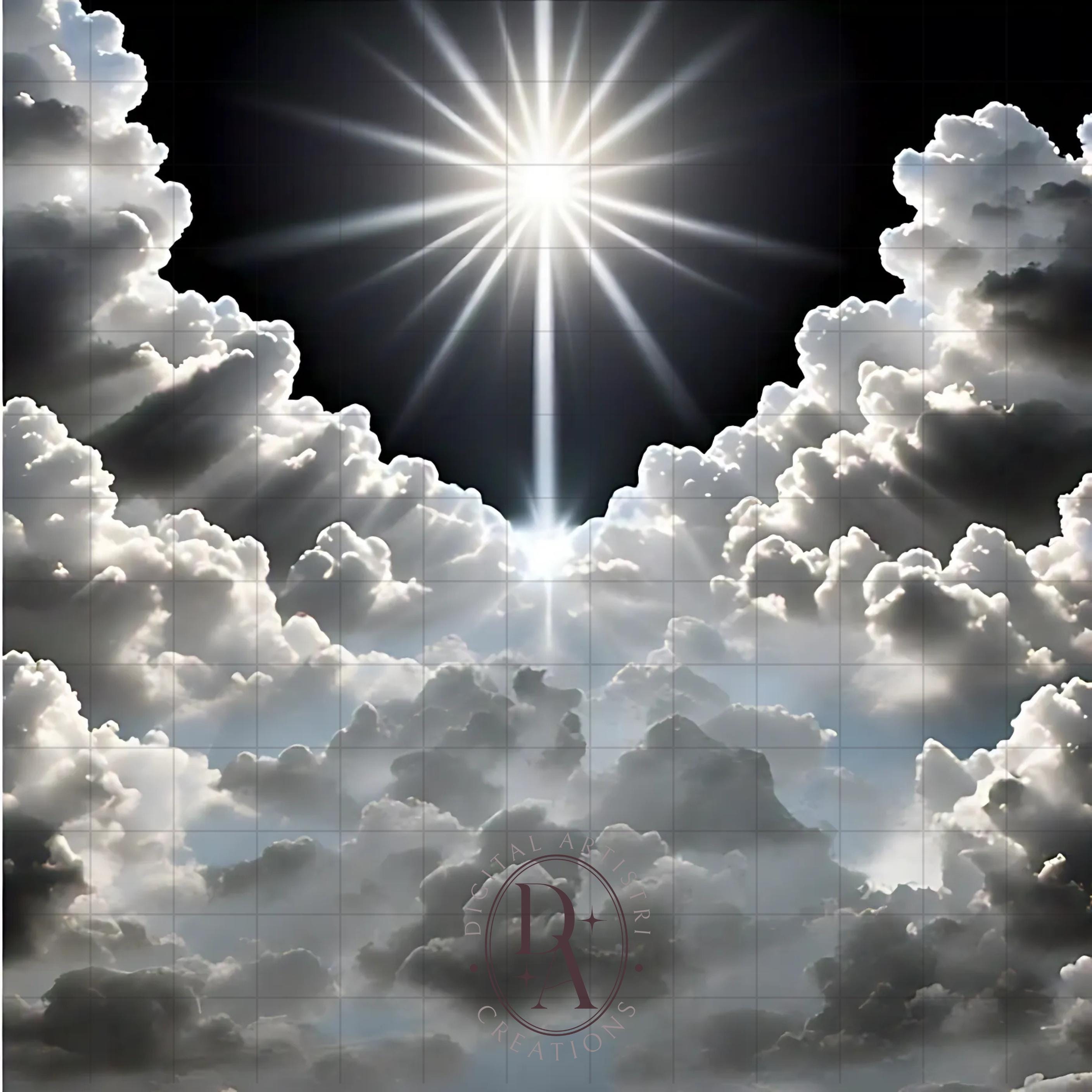 Gray Heaven Cloud, in Loving Memory Template, Memorial Background ...