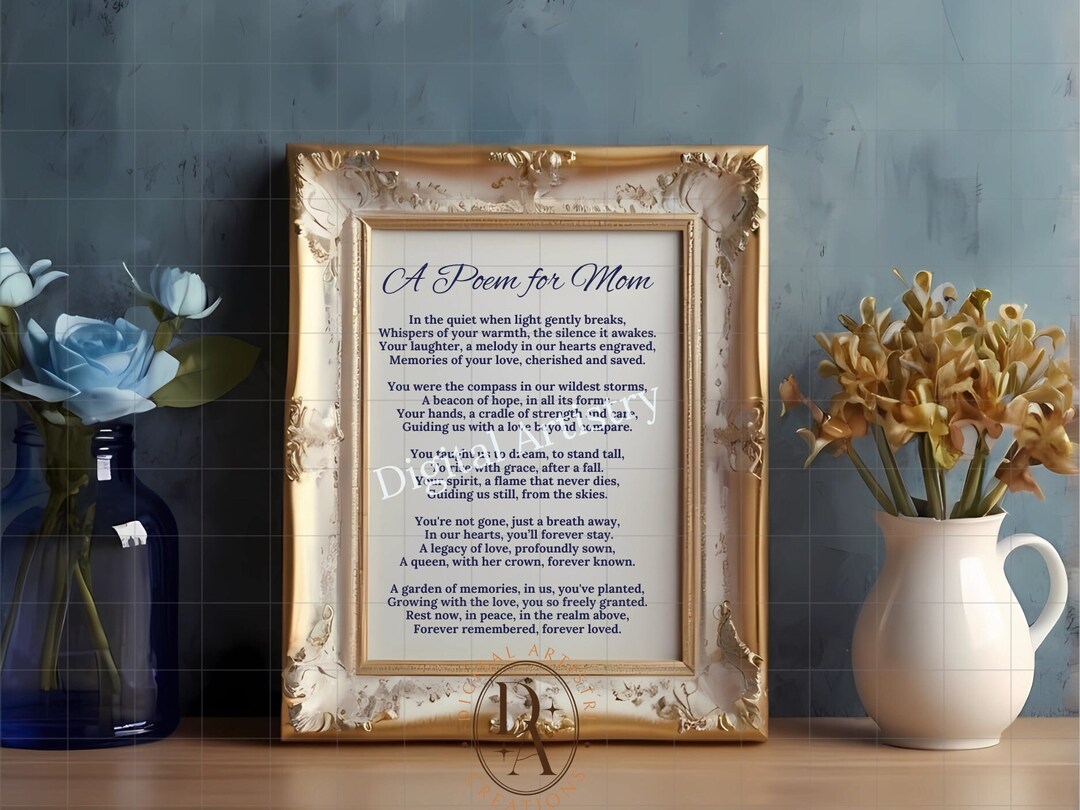 Funeral Service Poem, Png, Pdf, Instant Download, File for Printing ...