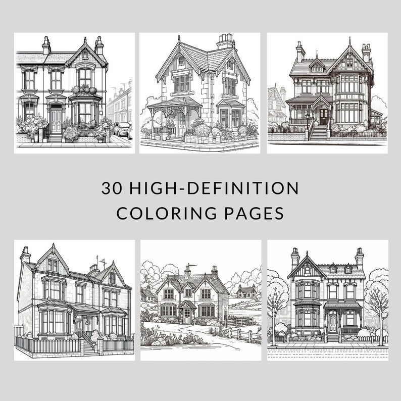 30 Printable English Victorian House Coloring Book and Pages for All ...