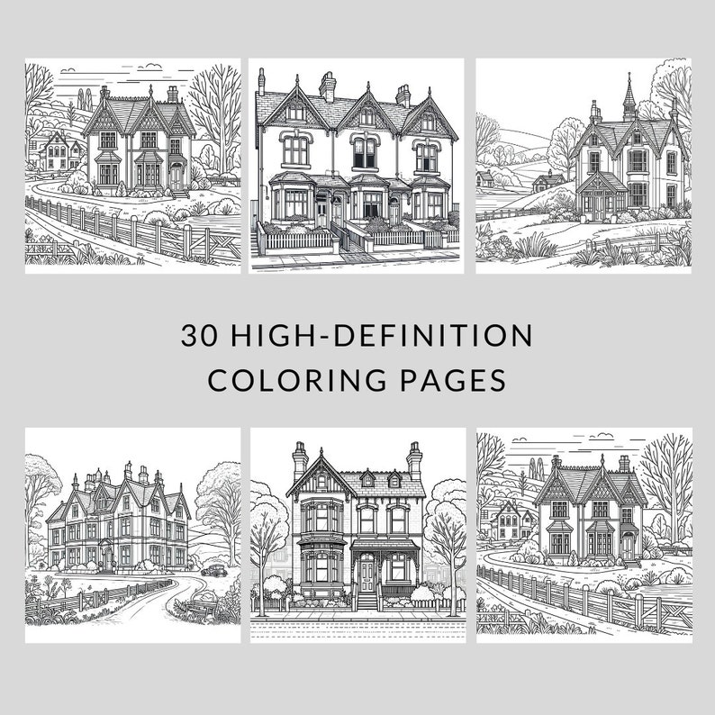 30 Printable English Victorian House Coloring Book and Pages for All ...