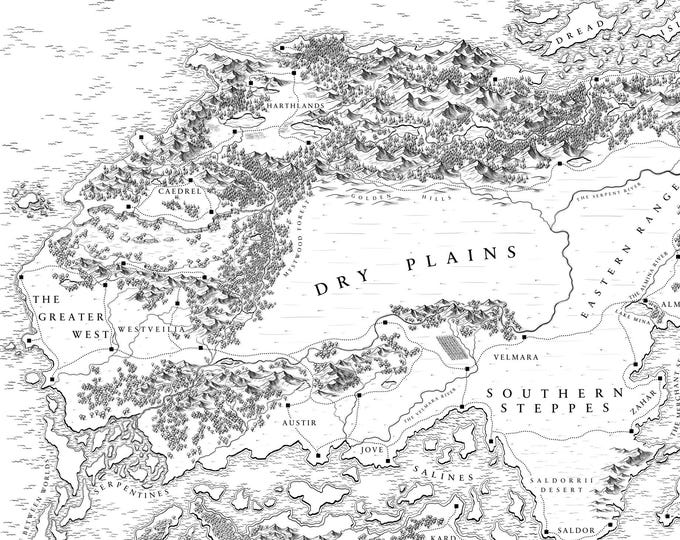 RESERVED - Custom Hand Drawn Fantasy Map (digital A2) - Etsy