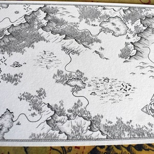 Custom Hand Drawn Fantasy Map A3, A4, A5 for Gifts, Aspiring Writers, D ...