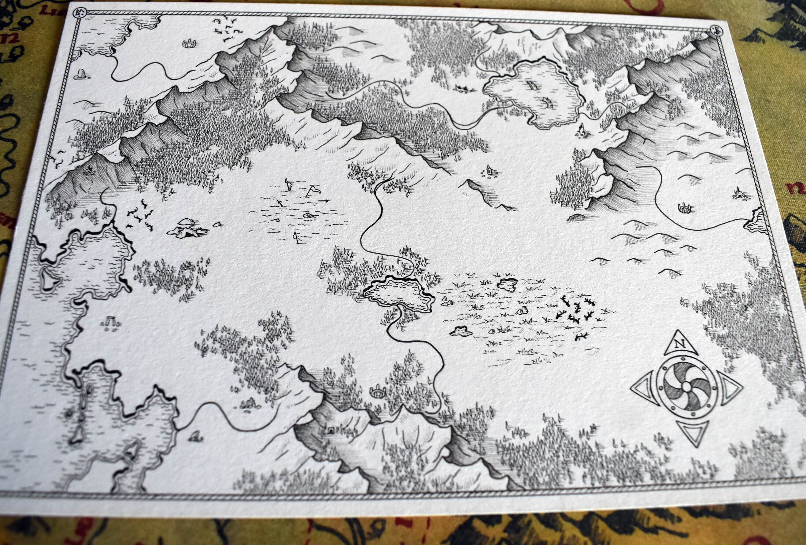 Custom Hand Drawn Fantasy Map A3, A4, A5 for Gifts, Aspiring Writers, D&D and Other Roleplaying ...