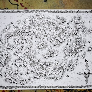 Custom Hand Drawn Fantasy Map A3, A4, A5 for Gifts, Aspiring Writers, D ...