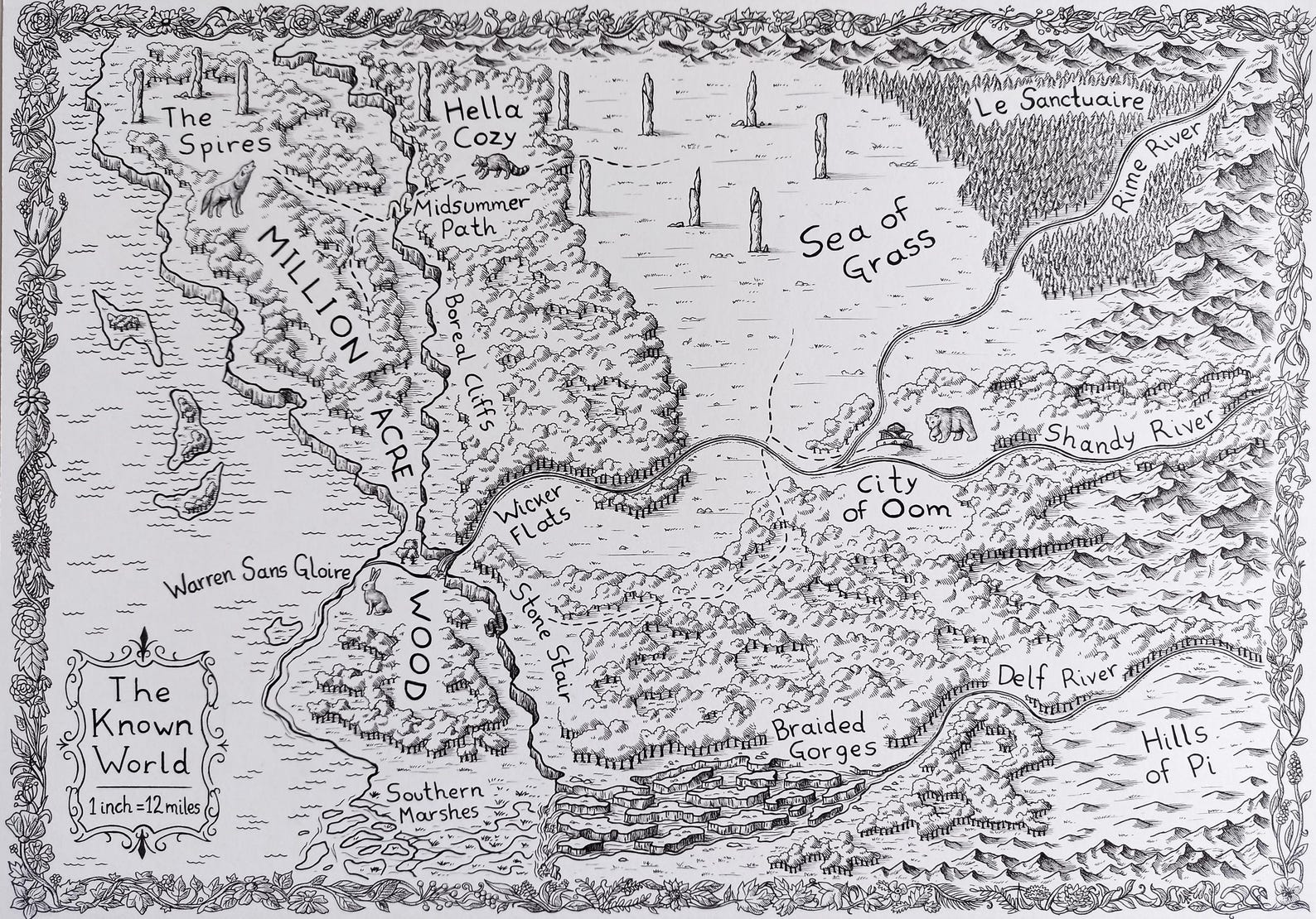 Custom Hand Drawn Fantasy Map A3, A4, A5 for Gifts, Aspiring Writers, D ...