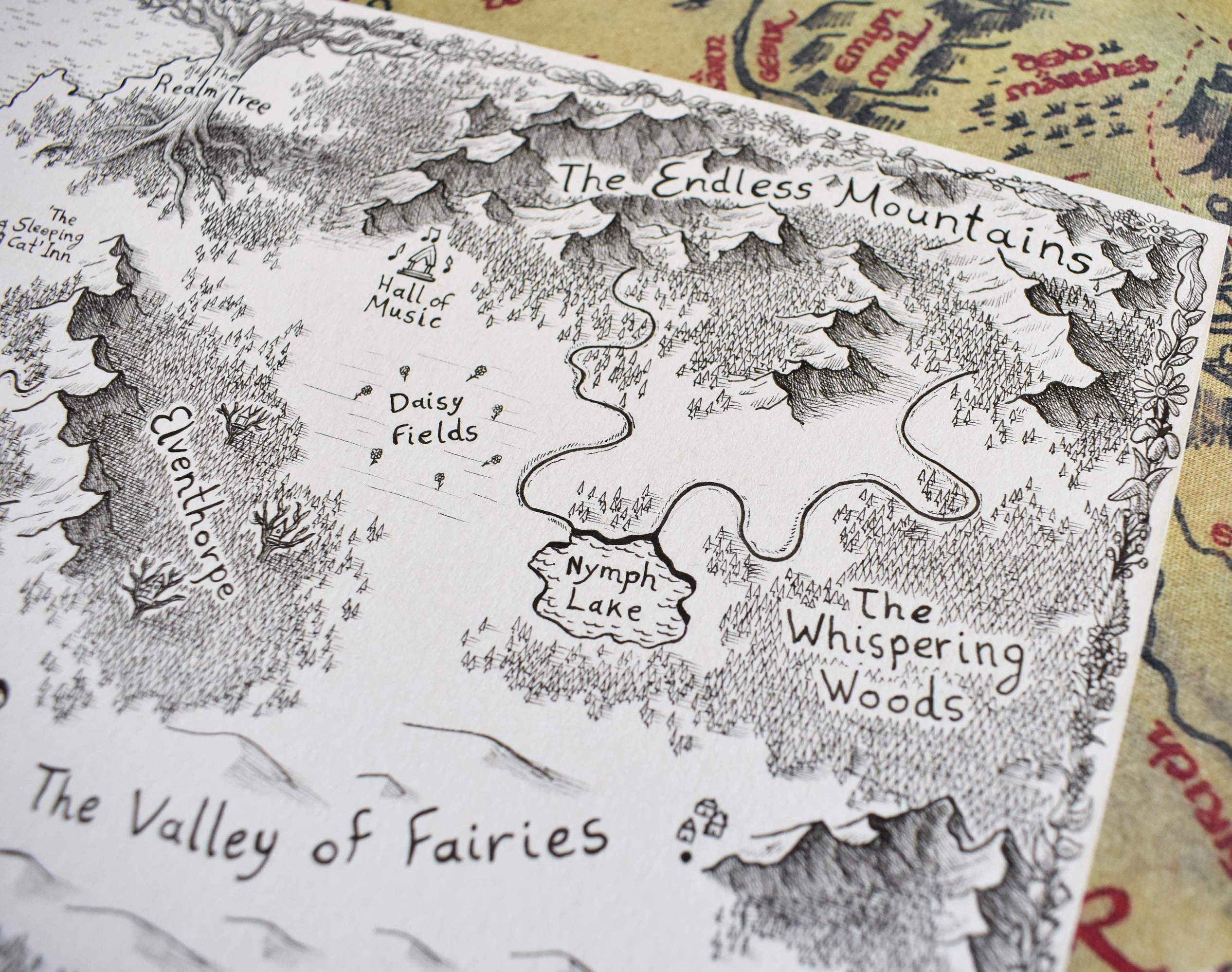 Custom Hand Drawn Fantasy Map A3, A4, A5 for Gifts, Aspiring Writers, D ...