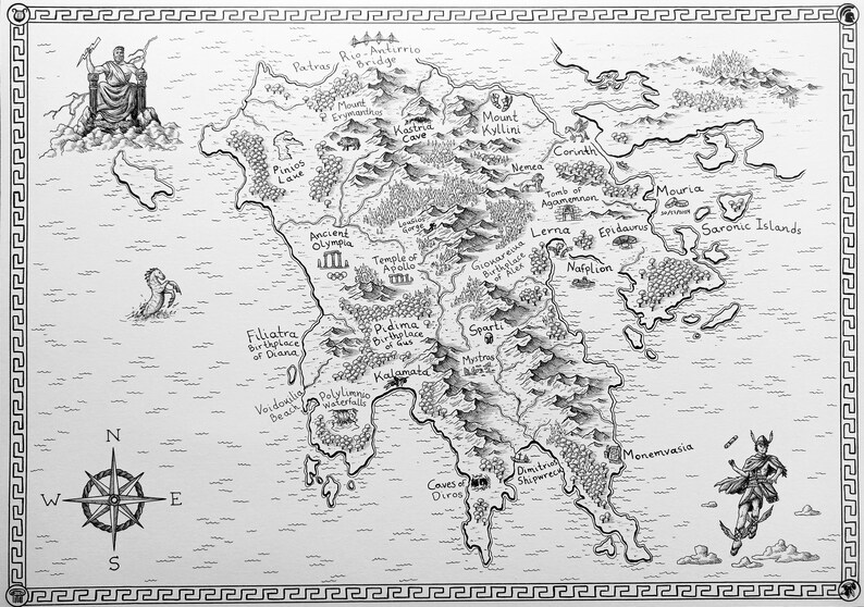 Custom Hand Drawn Fantasy Map (A3, A4, A5) - for Gifts, Aspiring ...